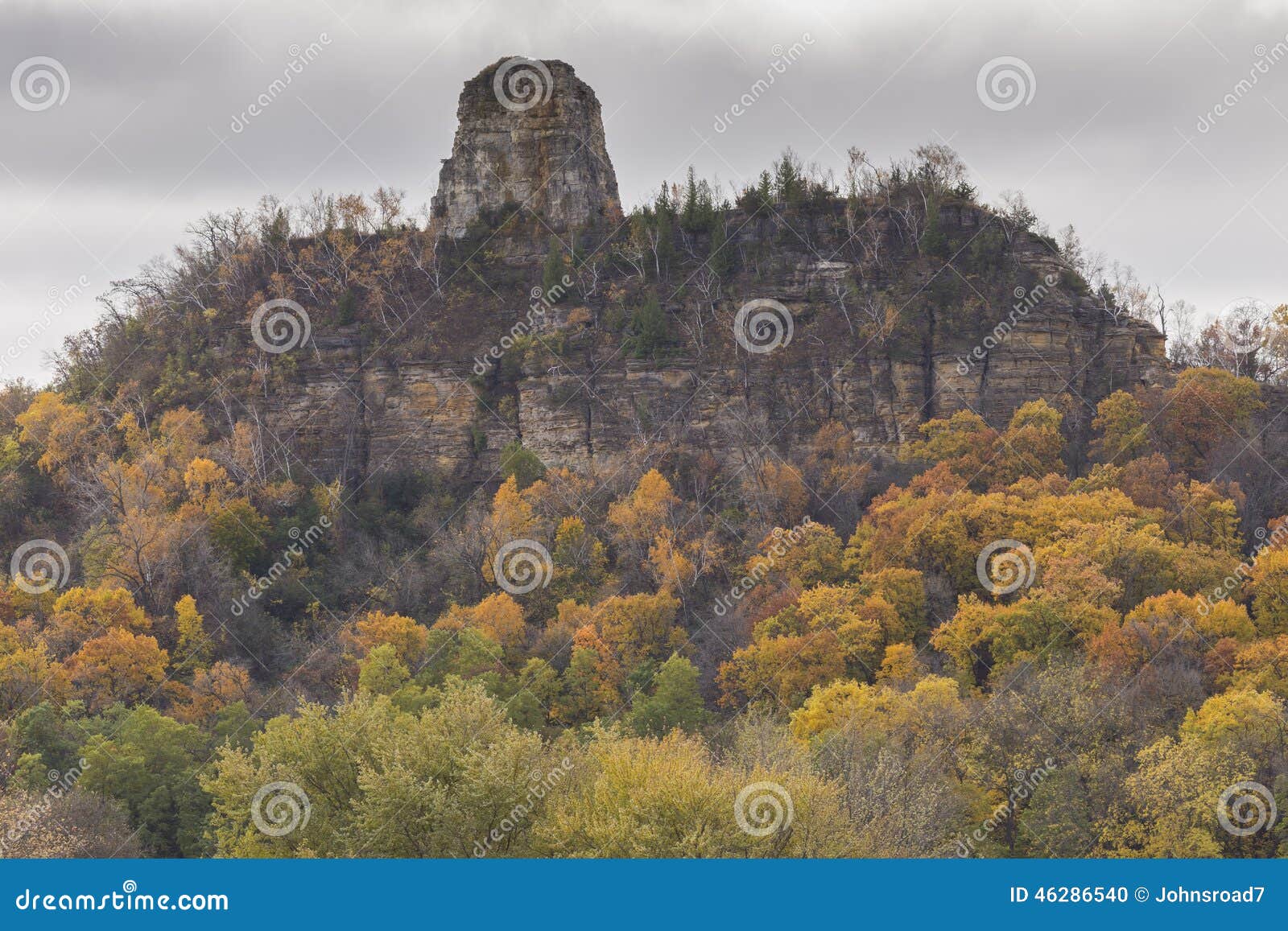 Sugar Loaf Rock in Autumn stock photo. Image of clouds - 46286540