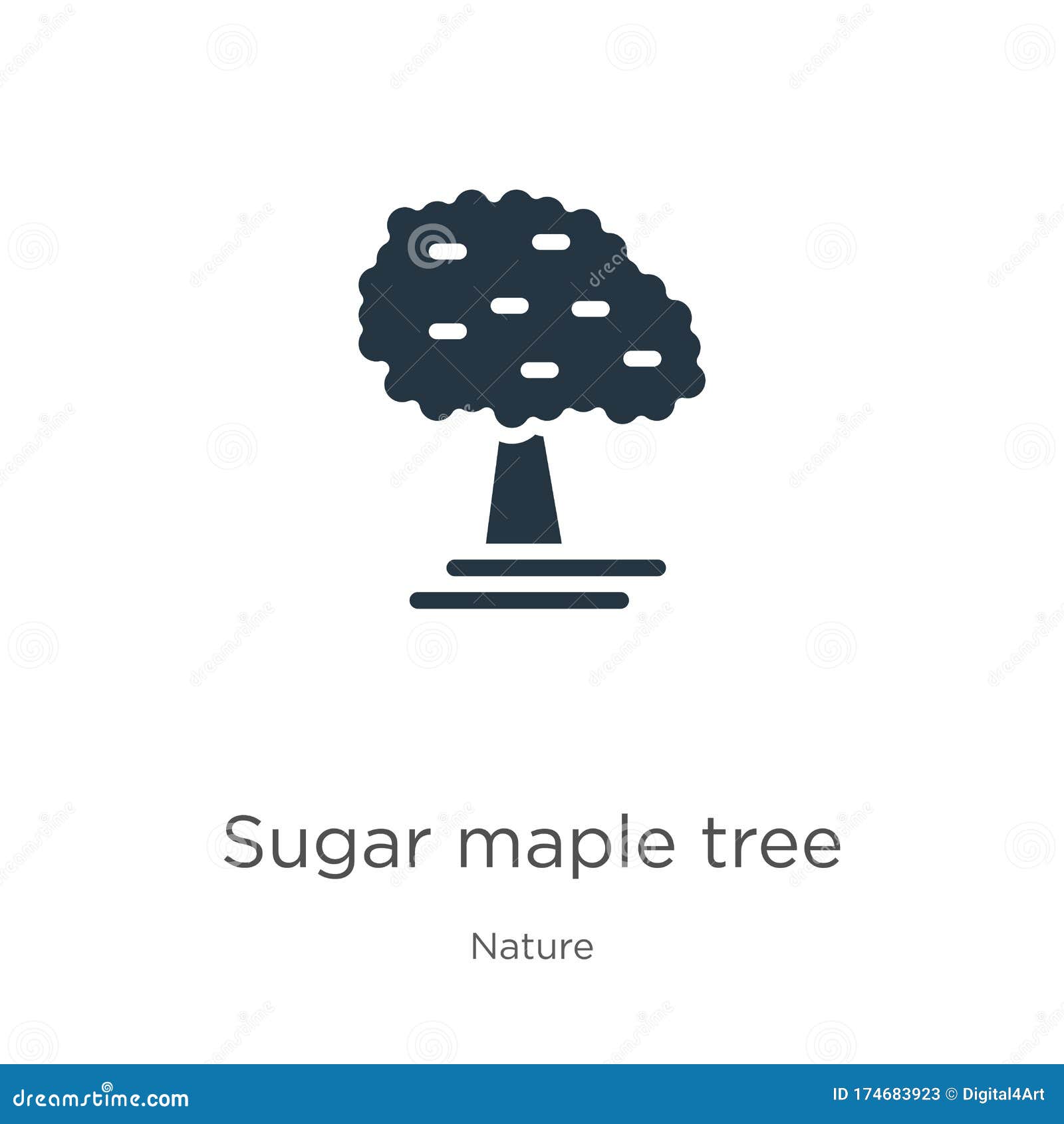Sugar Maple Tree Icon Vector. Trendy Flat Sugar Maple Tree Icon from ...