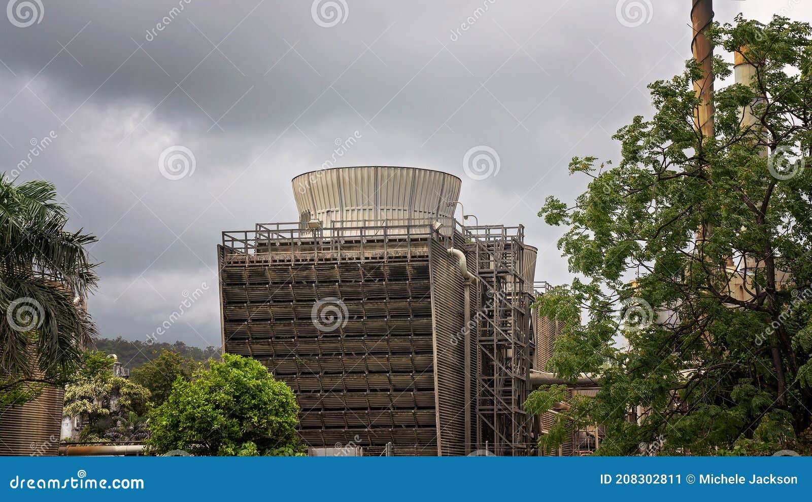Sugar Mill Cooling Tower stock image. Image of evaporation - 208302811