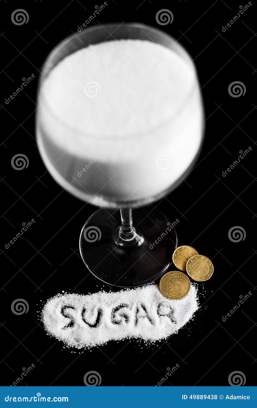 Sugar and money stock photo. Image of glass, cane, coin - 49889438