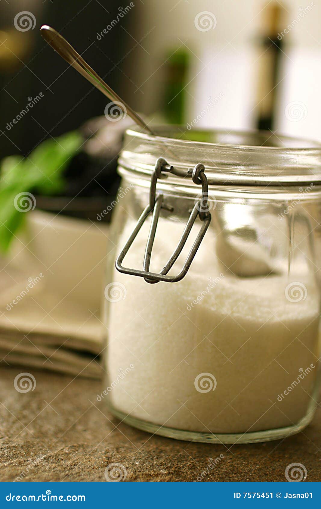 Sugar in opened jar stock image. Image of bottles, open - 7575451