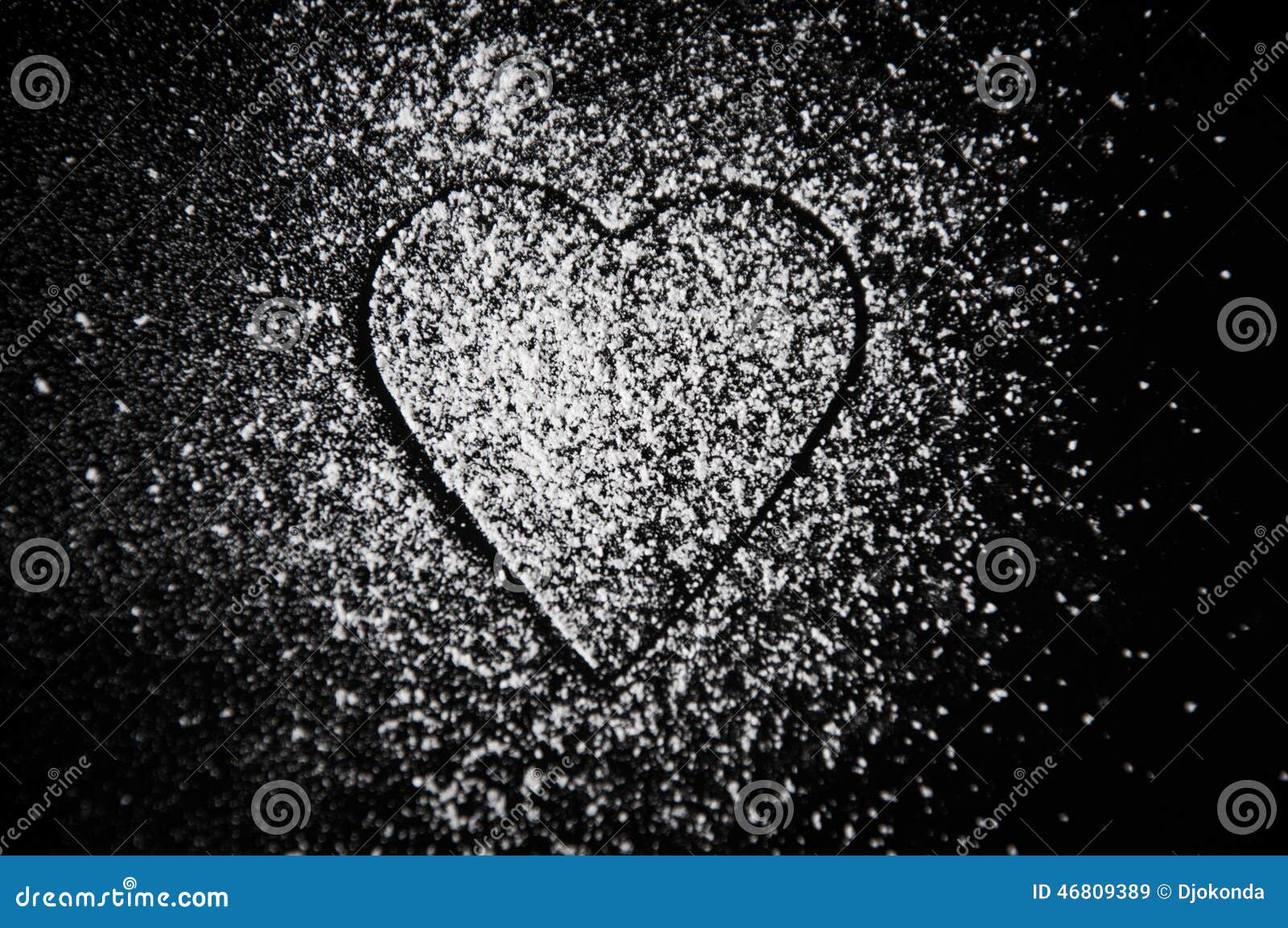 Sugar Powder Heart Horizontal Stock Image - Image of abstract ...