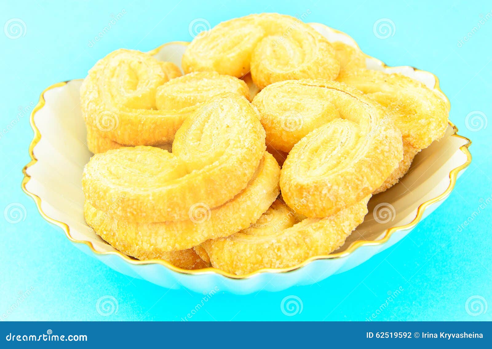 Sugar Puff Cookies on Plate Stock Photo - Image of cracker, baked: 62519592
