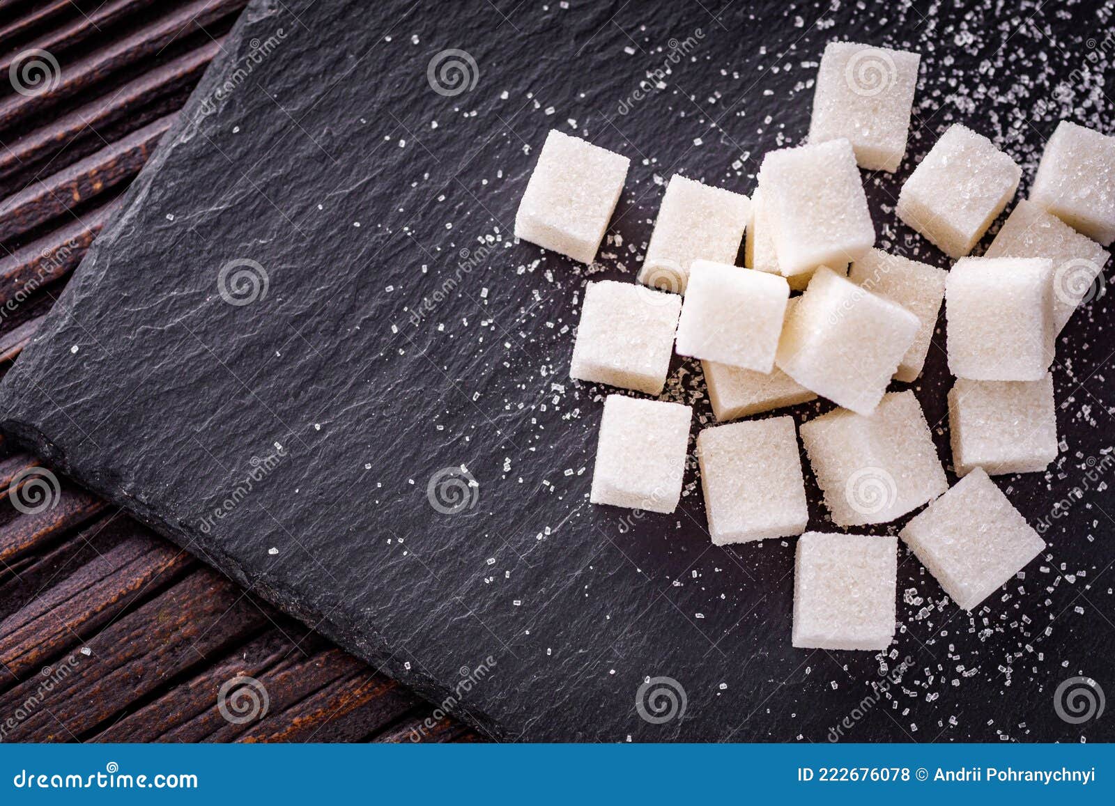 Sugar Refined on a Dark Stone Background Stock Photo - Image of ...
