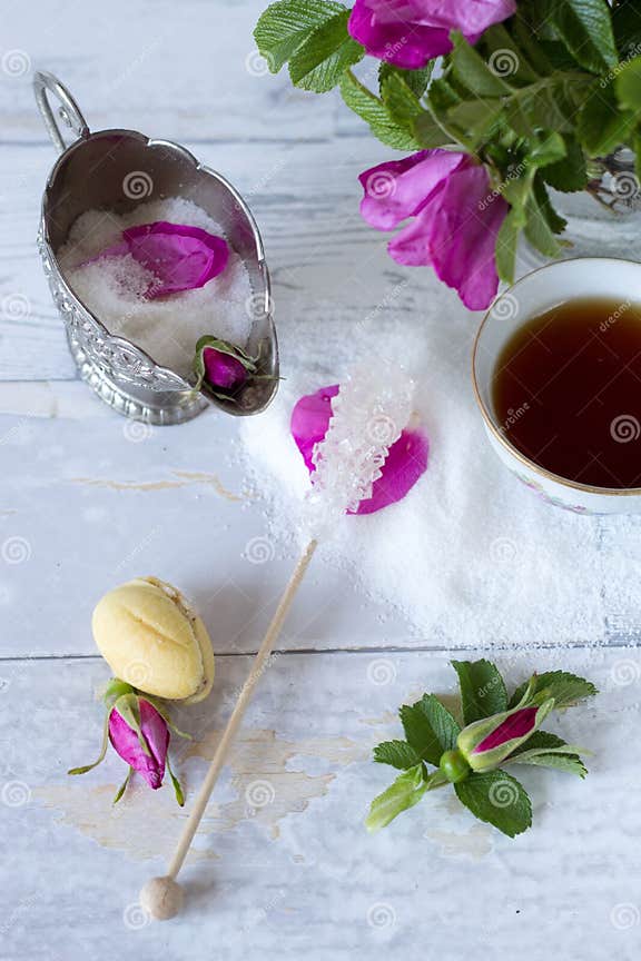 Sugar with rose petals stock photo. Image of food, healthy - 95270534