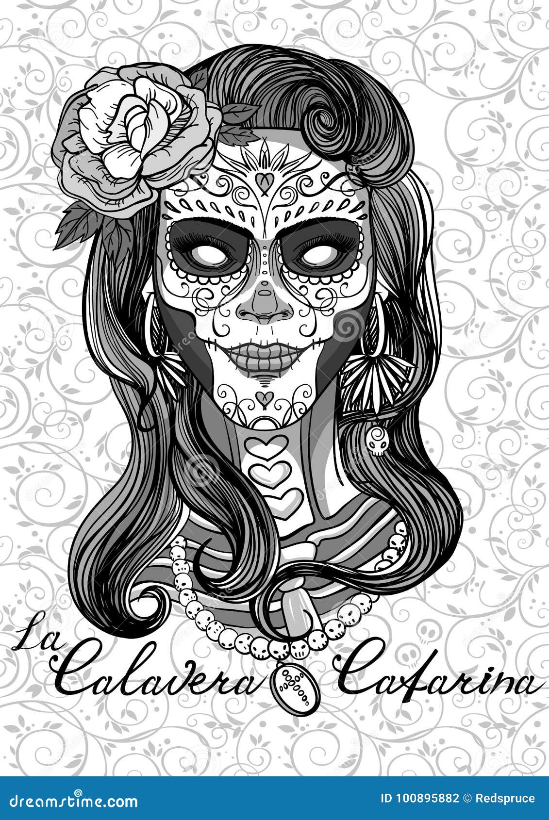 Gypsy Sugar Skull Drawing