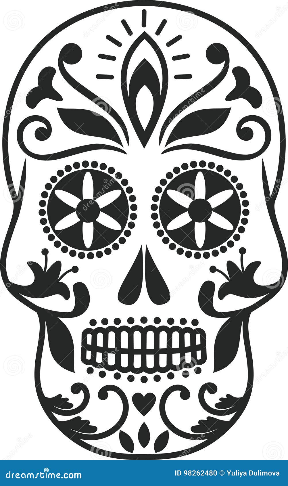 Sugar Skull stock vector. Illustration of drawing, clipart - 98262480