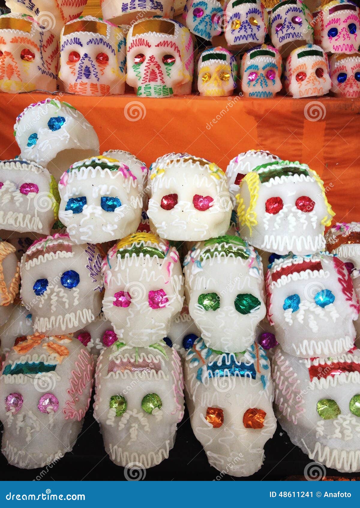Sugar Skulls In A Purple Background Stock Photo | CartoonDealer.com ...