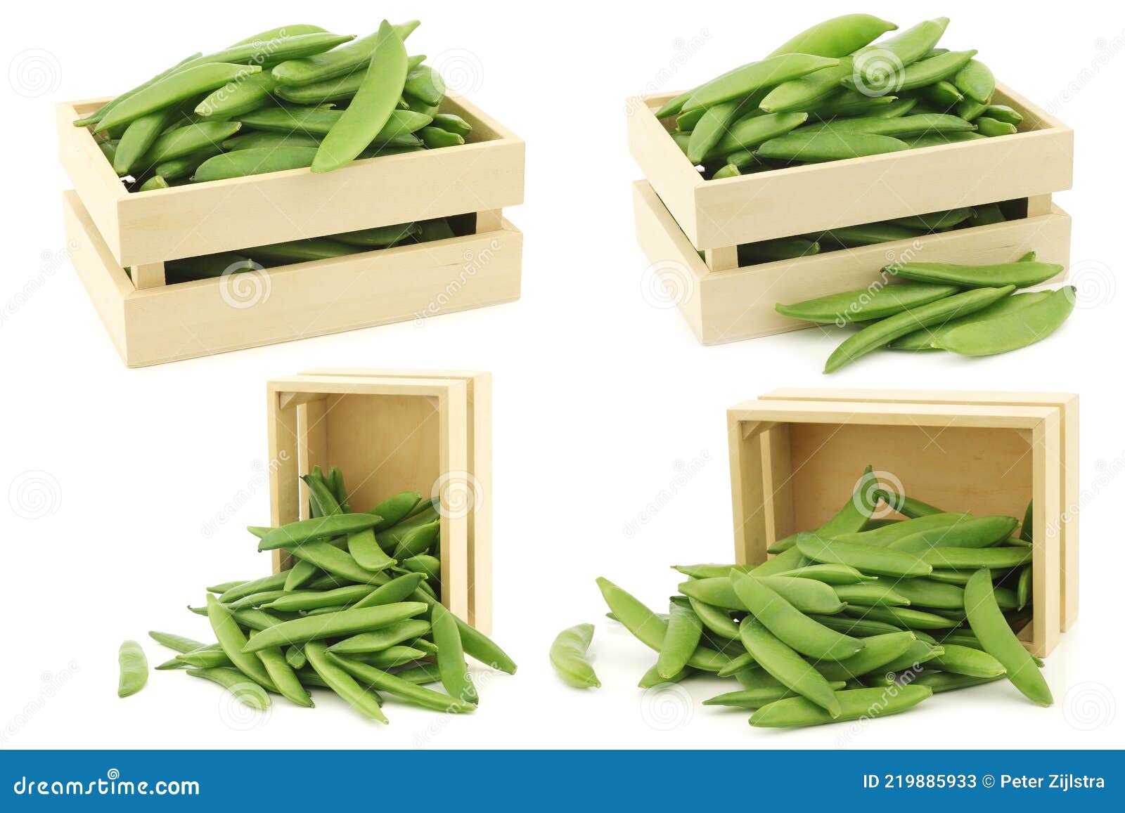 Sugar Snaps in a Wooden Crate Stock Image - Image of minerals, bunch ...
