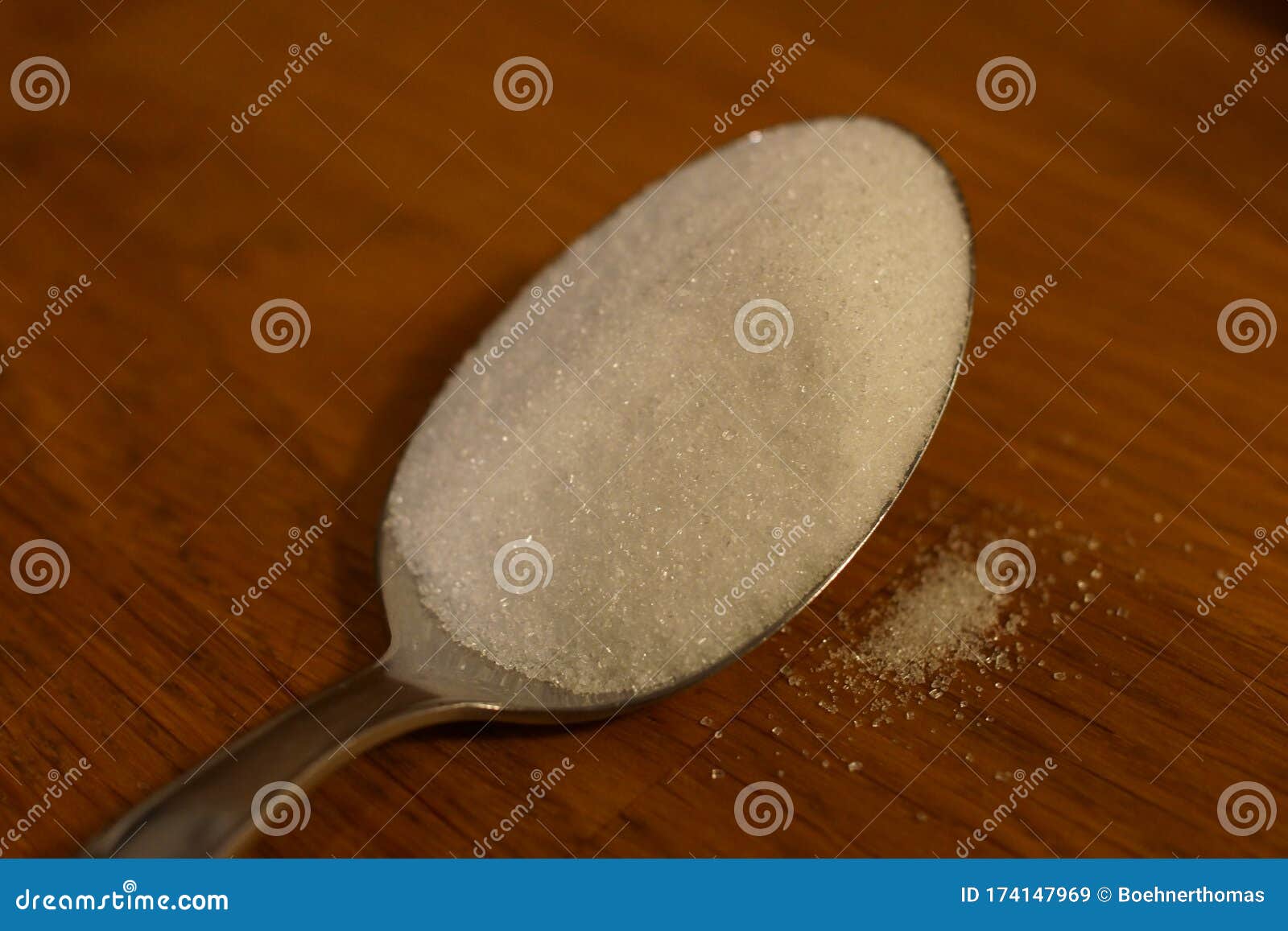 Sugar on a spoon stock image. Image of delicious, close - 174147969