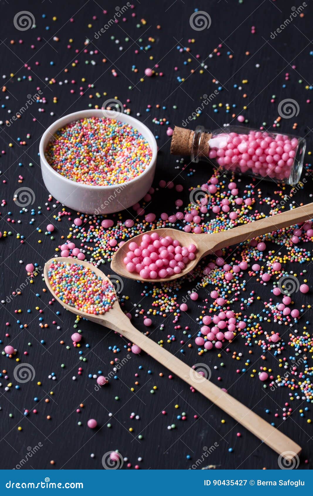 Sugar Sprinkles on a Black Background Stock Image - Image of sprinkle ...