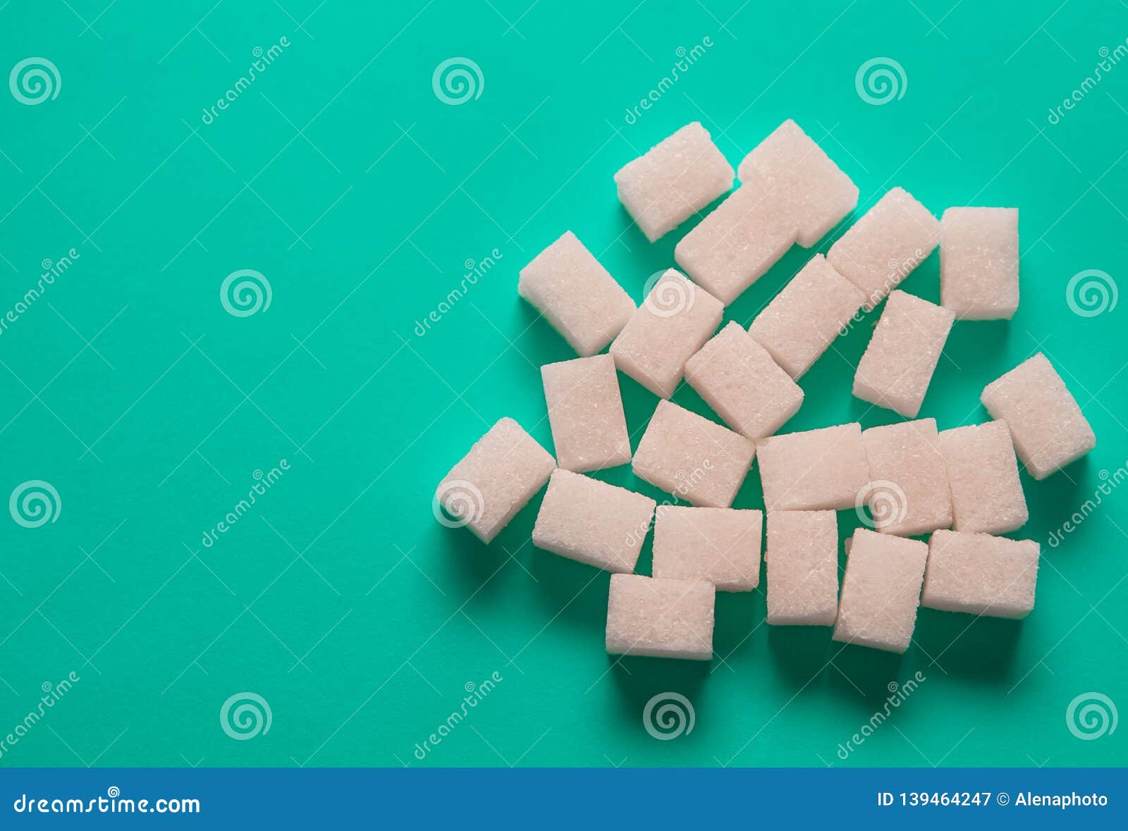 Sugar on blue background. stock image. Image of light - 139464247
