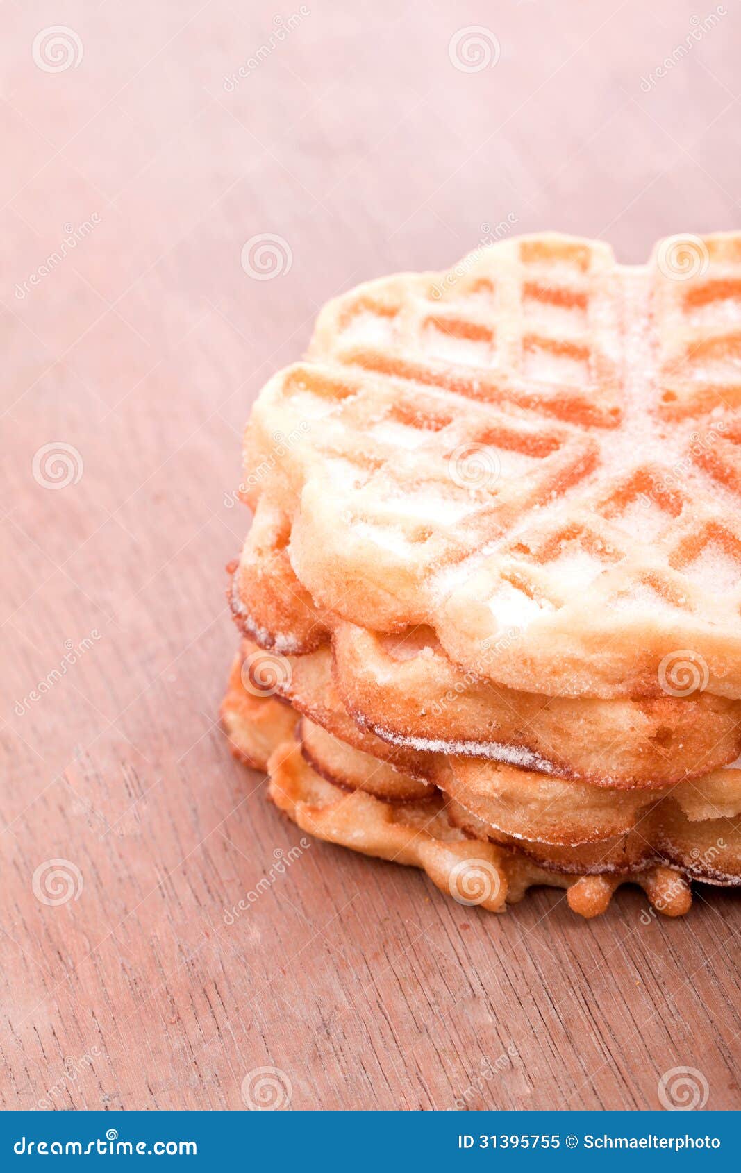 Sugared Brown Baked Waffles Stock Image - Image of sweet, delicious ...