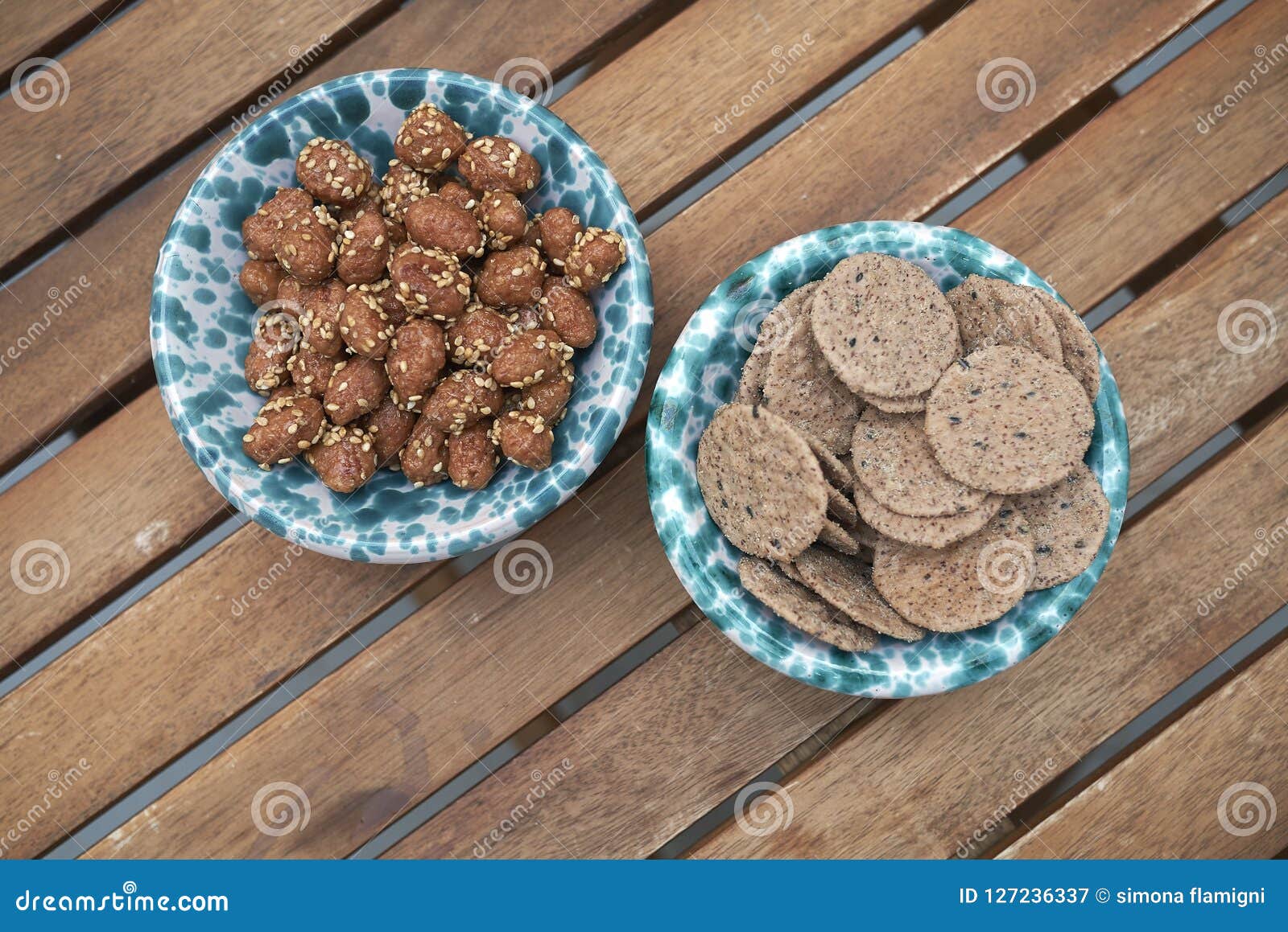 Sugared Peanuts with Sesame and Mexican Crackers Stock Image - Image of ...