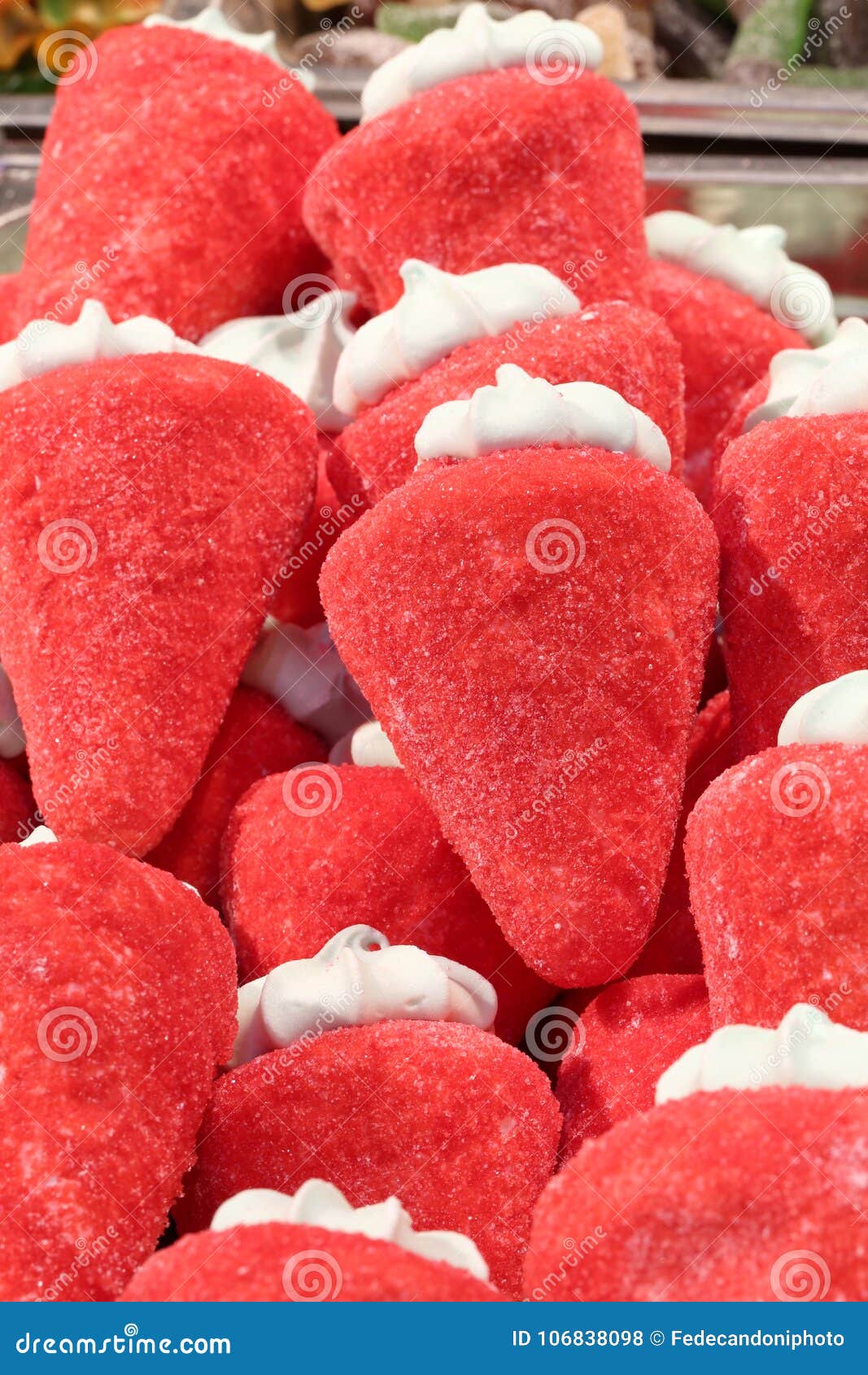 Sugary Strawberry-flavored Sweets with Cream Stock Photo - Image of ...