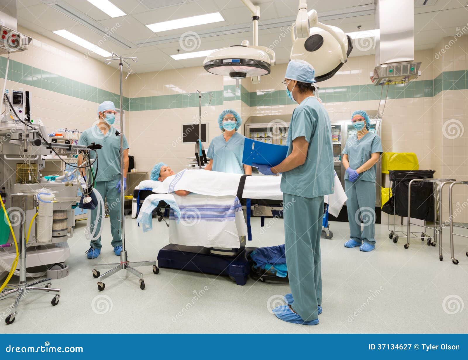 Sugery Preparation in Operating Theater Stock Image - Image of ...