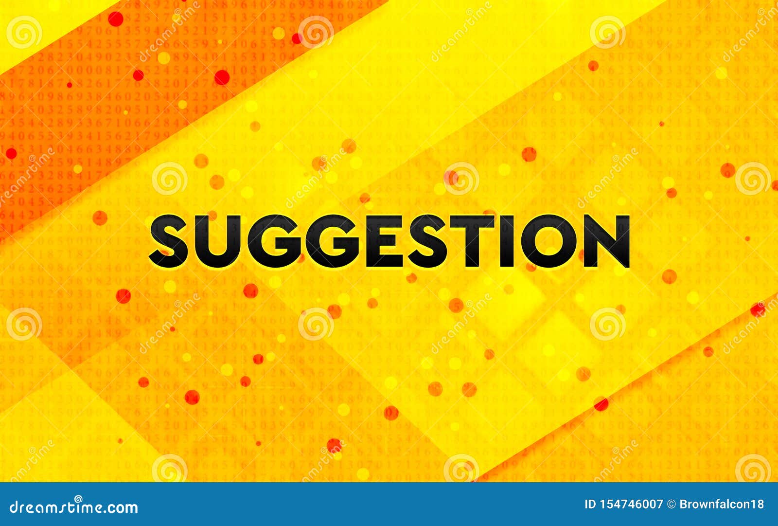 Suggestion Abstract Digital Banner Yellow Background Stock Illustration ...