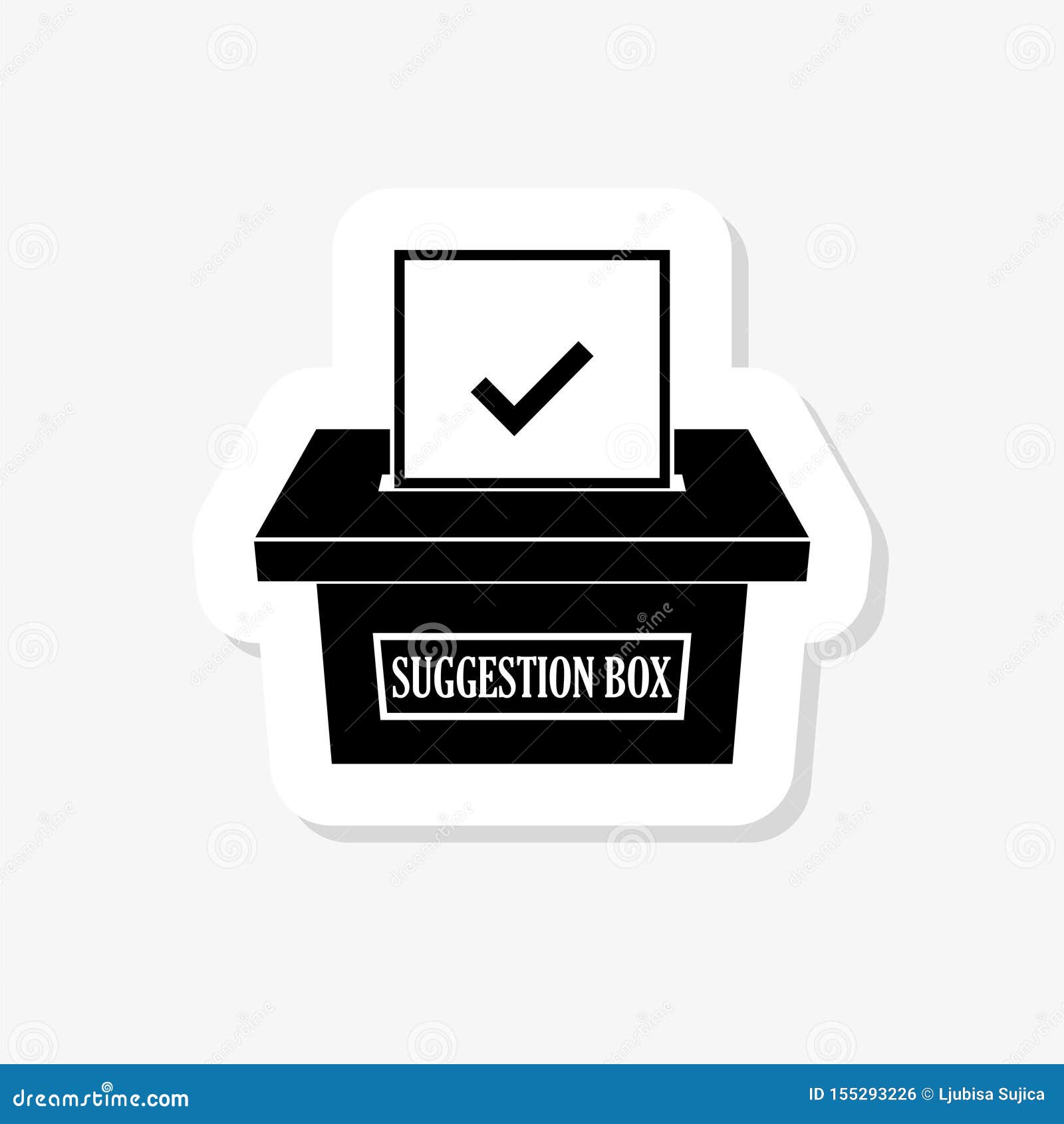 Suggestion Box Sticker Icon Stock Vector - Illustration of black ...