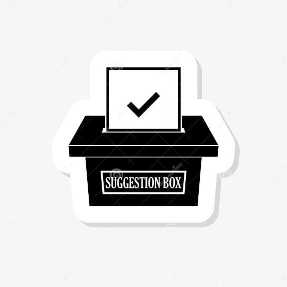 Suggestion Box Sticker Icon Stock Vector - Illustration of black ...