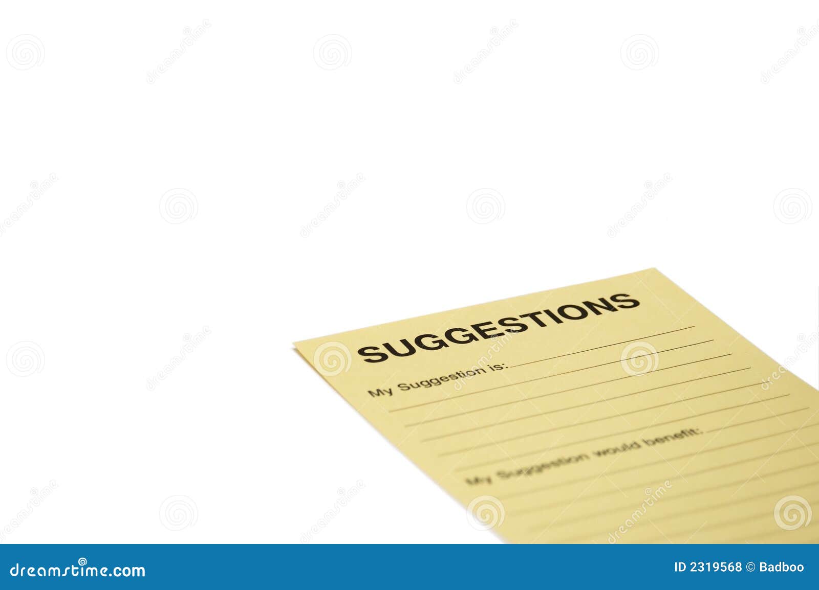 Suggestion Box Card Template
