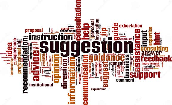 Suggestion word cloud stock vector. Illustration of institutional ...