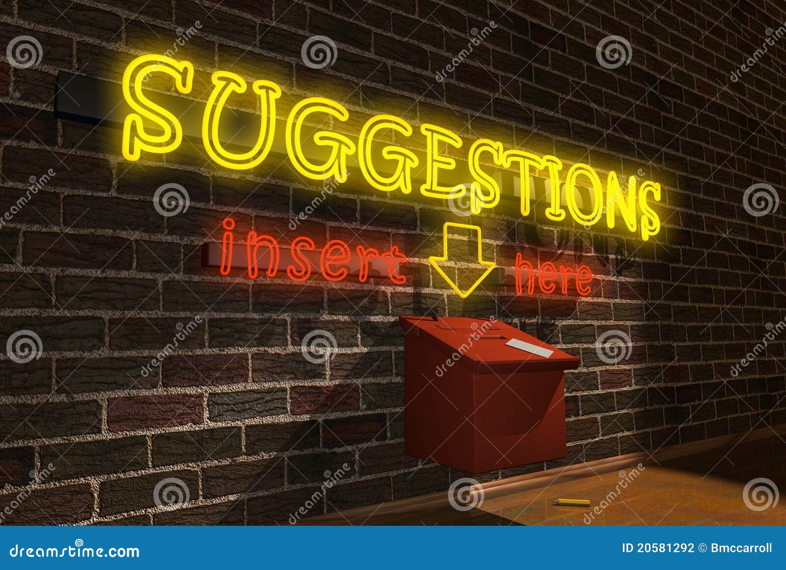 Suggestions Box - Side View Stock Illustration - Illustration of sign ...