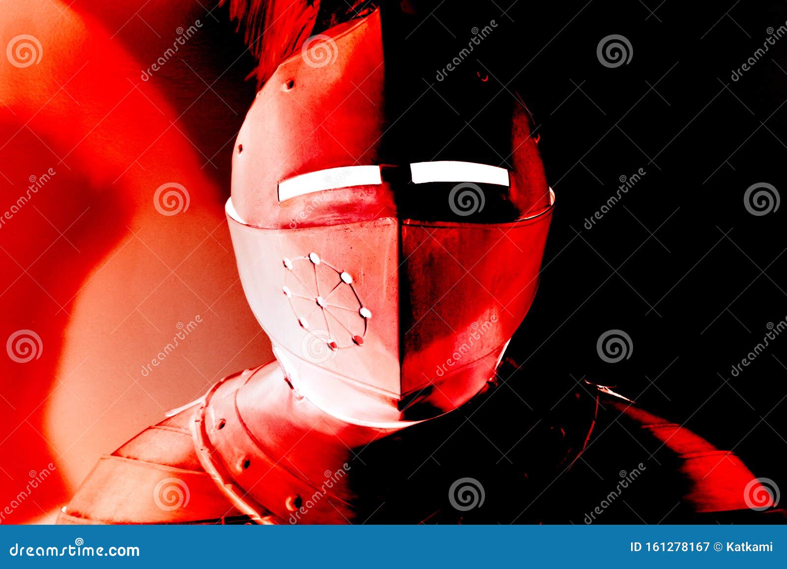 Suit of Armor with Red Lighting Stock Image - Image of antique, arsenal ...