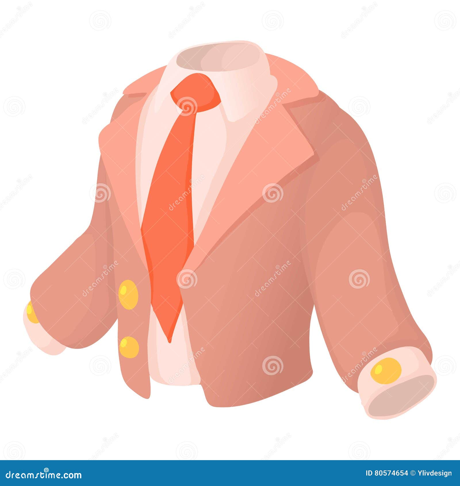 Suit icon, cartoon style stock vector. Illustration of elegant - 80574654