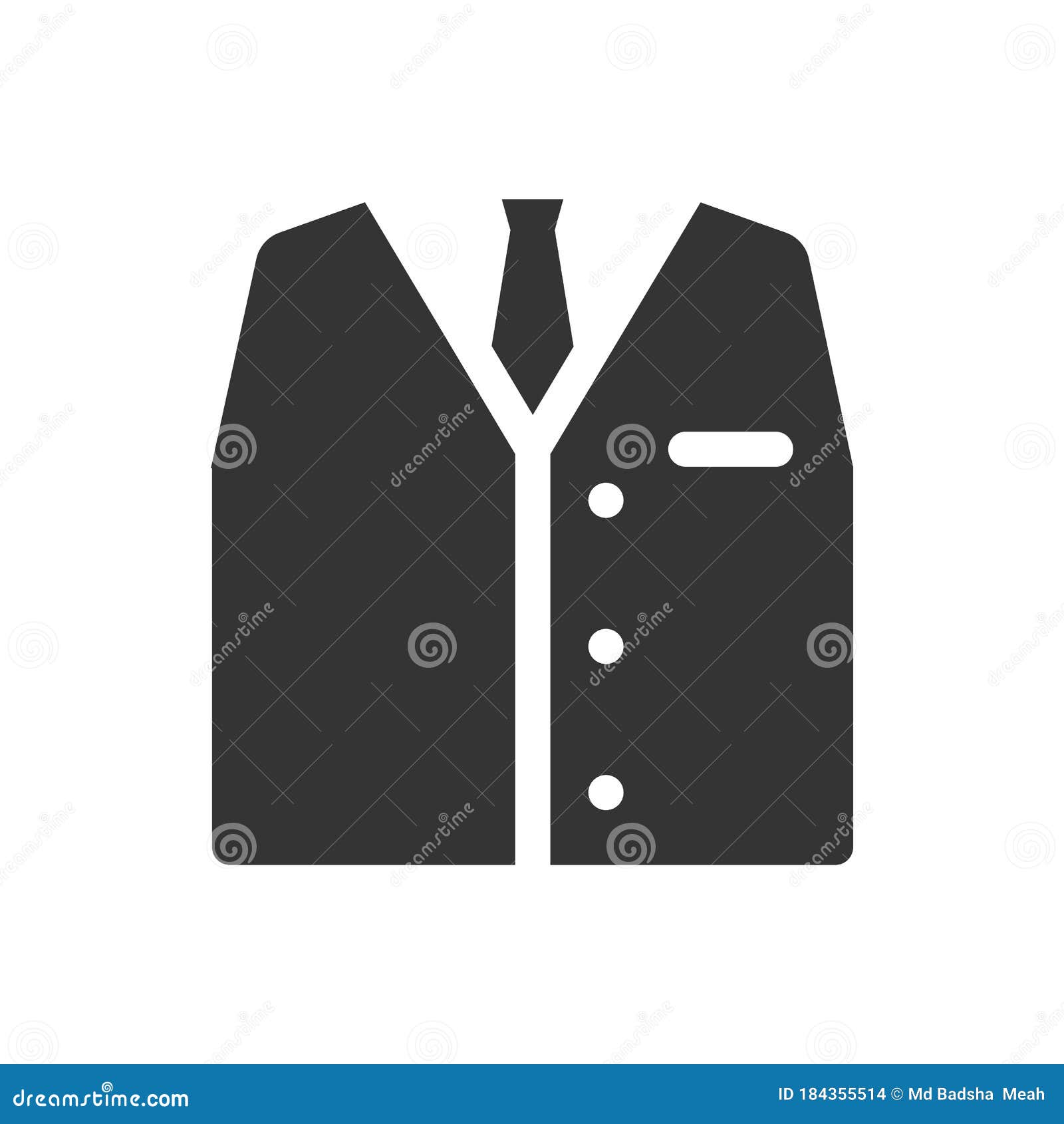 Suit Icon stock vector. Illustration of business, icon - 184355514