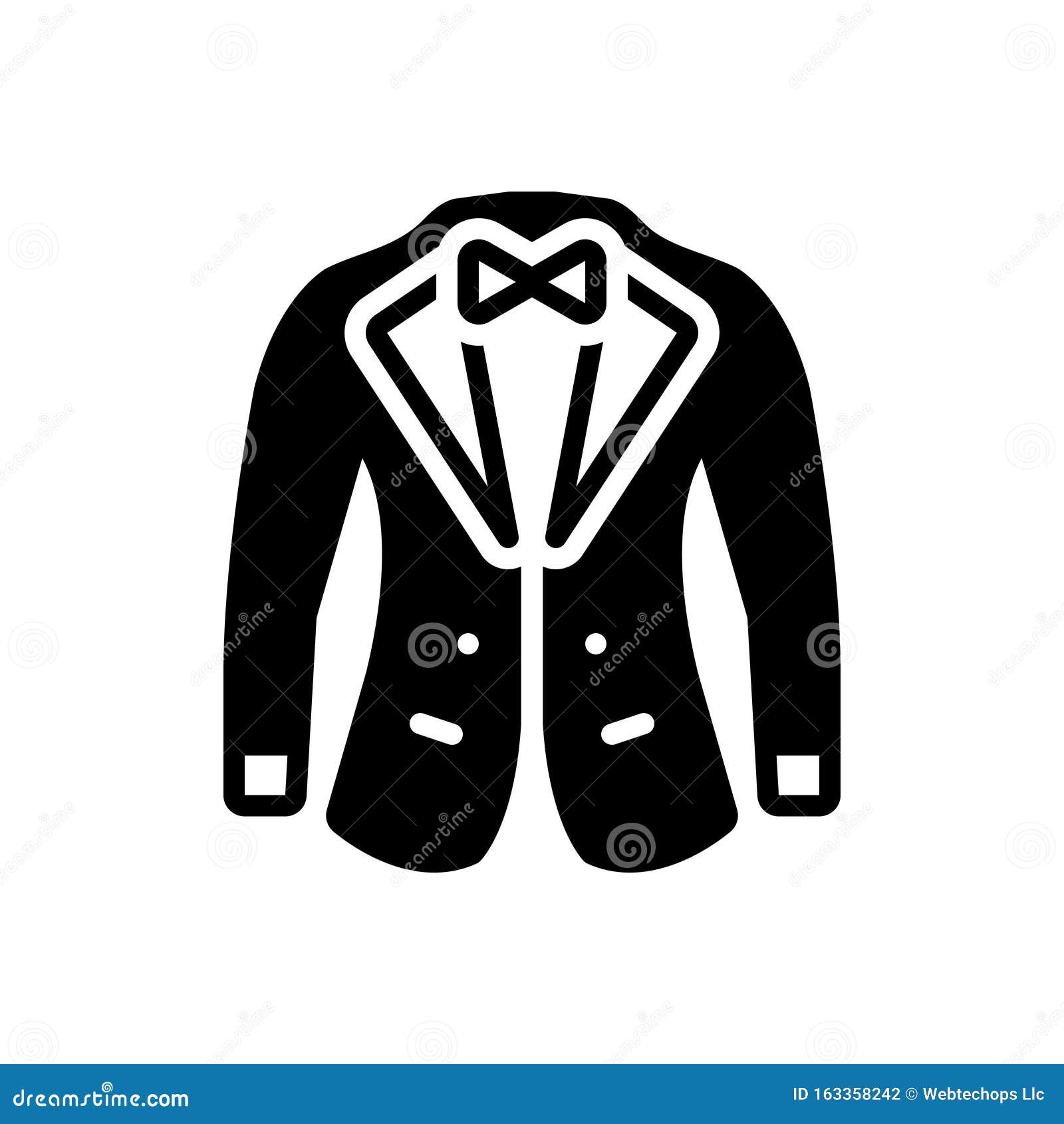 Black Solid Icon for Suit, Uniform and Costume Stock Vector ...