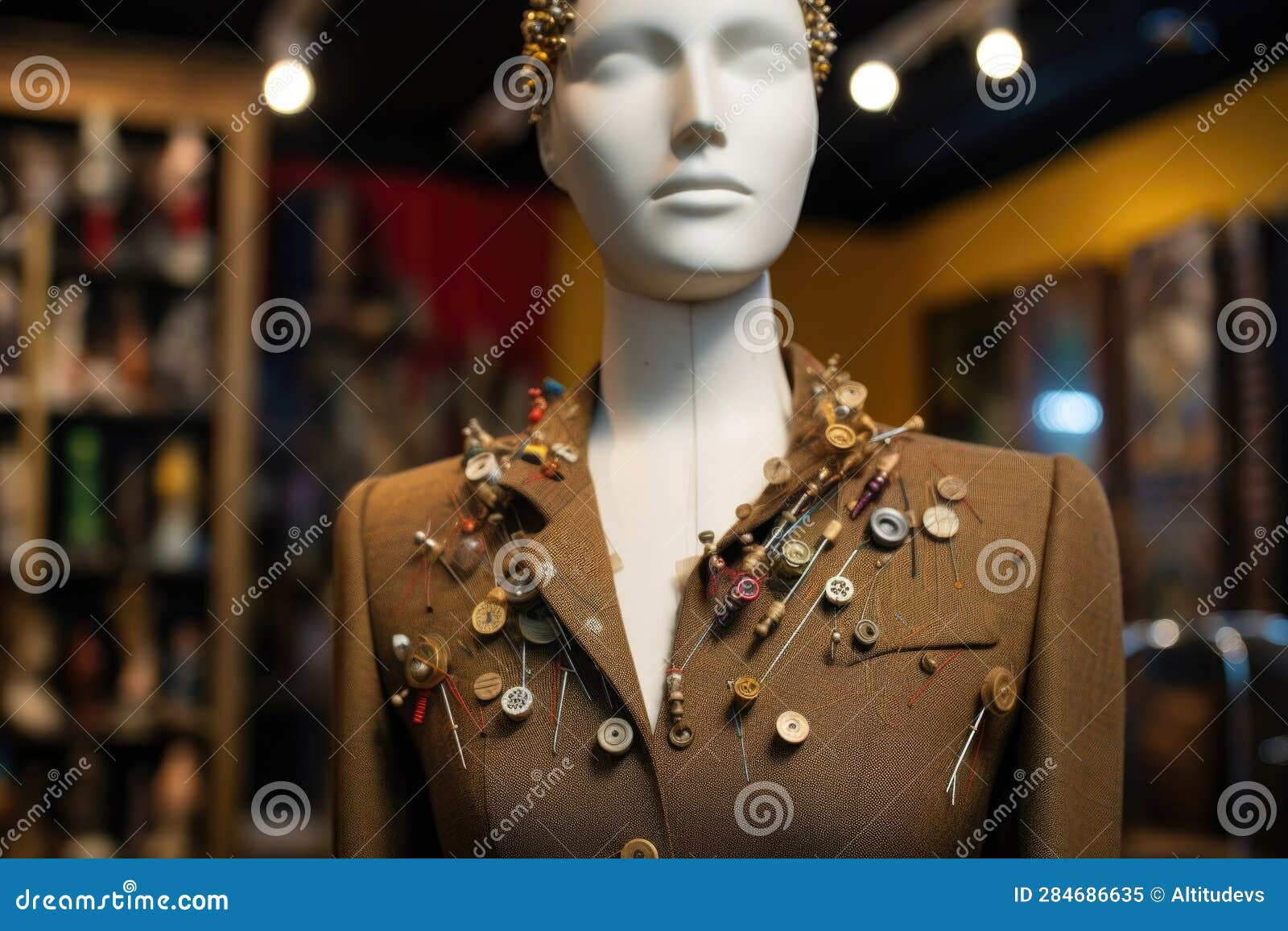 Suit Jacket On Mannequin With Pins And Adjustments Royalty-Free Stock ...