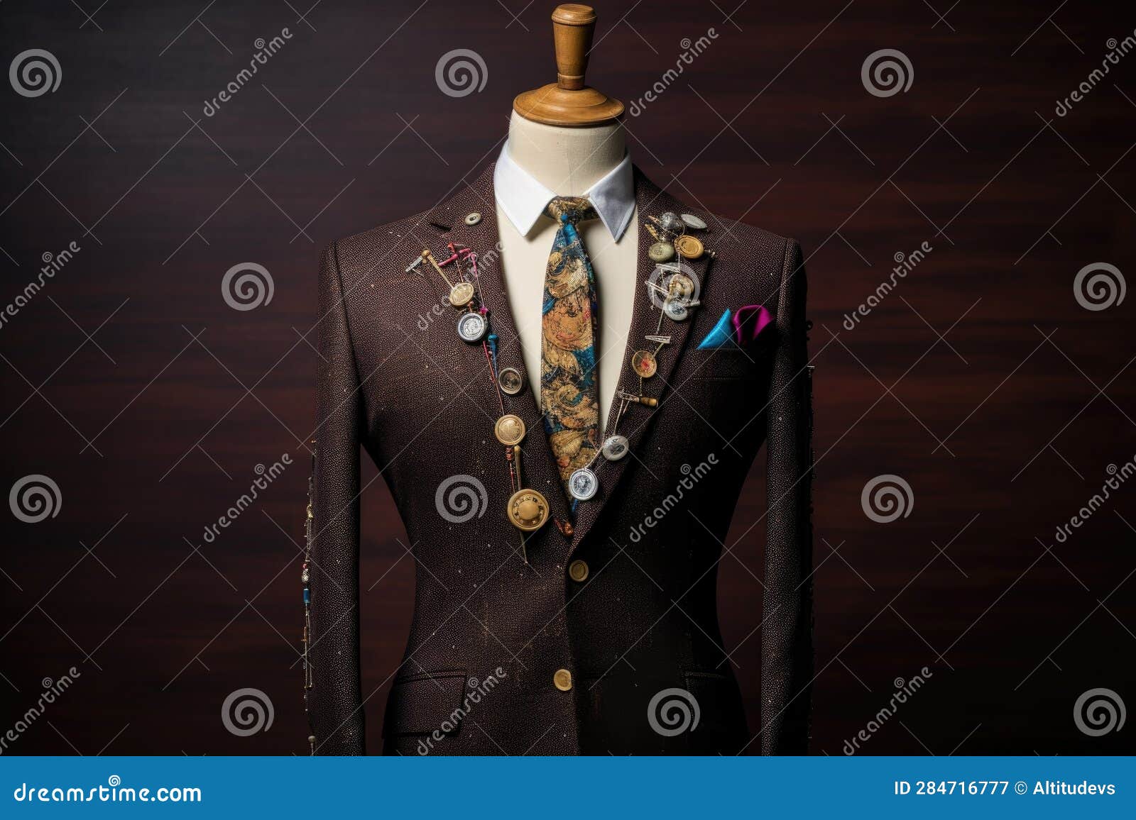 Suit Jacket On Mannequin With Pins And Adjustments Stock Image ...