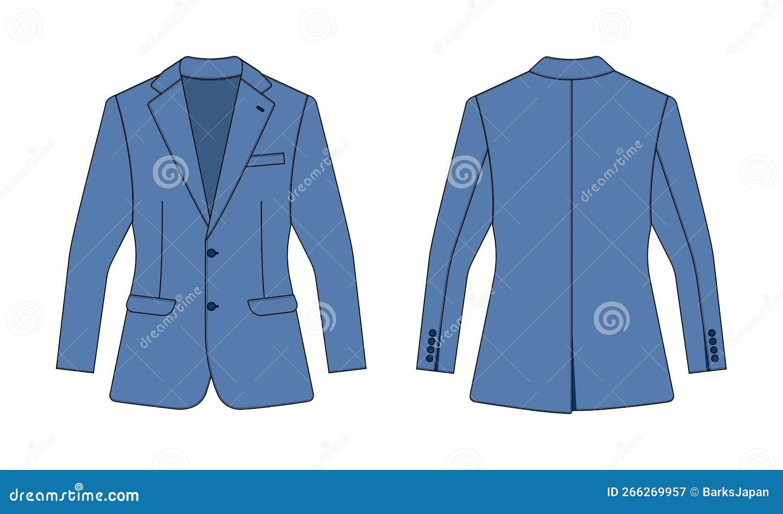 Suit Jacket Vector Template Illustration | Blue Stock Vector ...