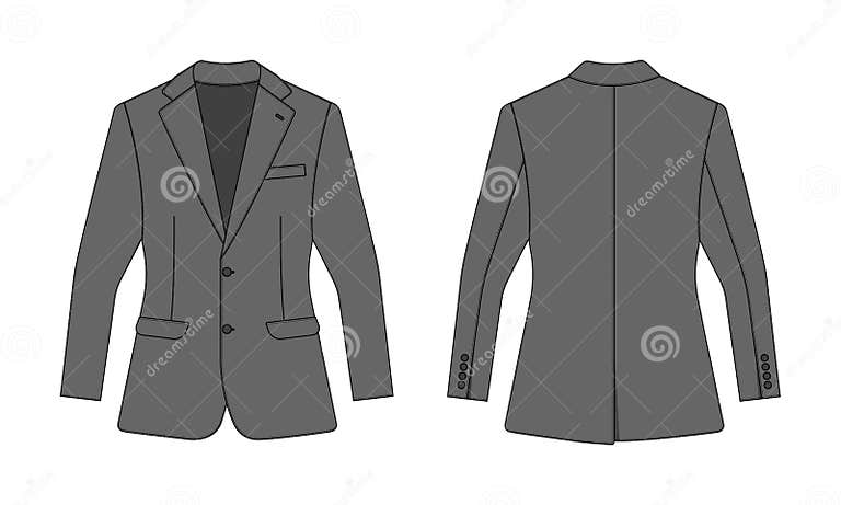 Suit Jacket Vector Template Illustration | Gray Stock Vector ...