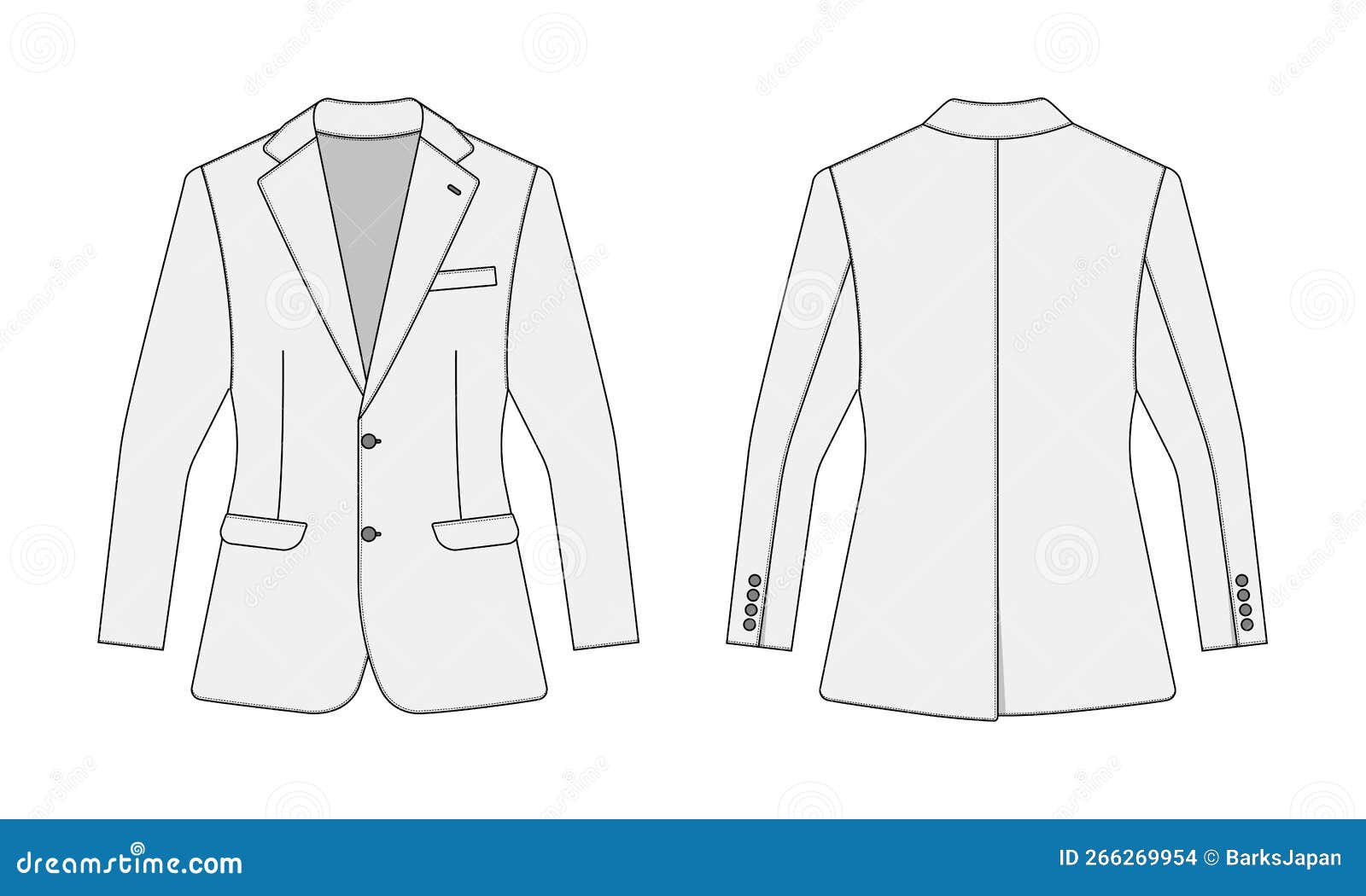 Suit Jacket Vector Template Illustration | White Stock Vector ...