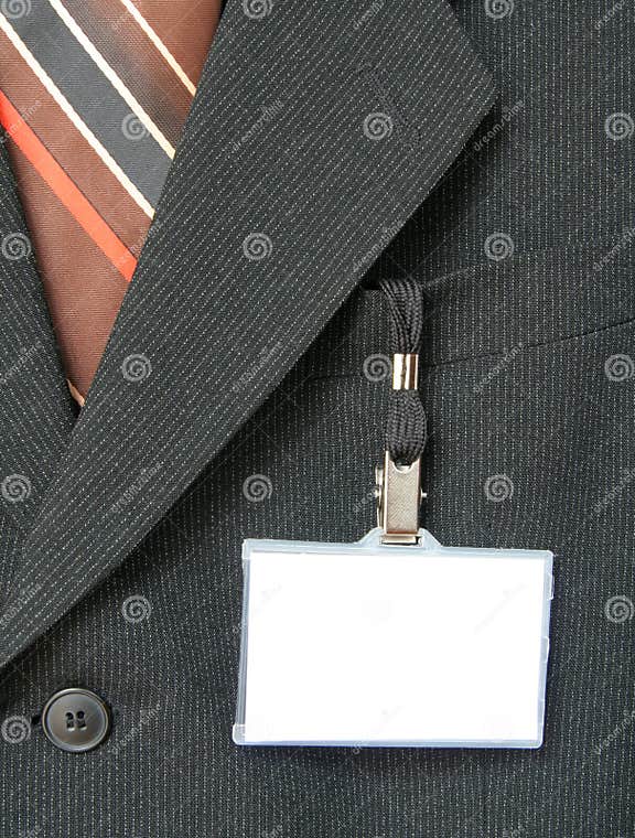 Suit and name tag stock image. Image of manager, male - 1064555
