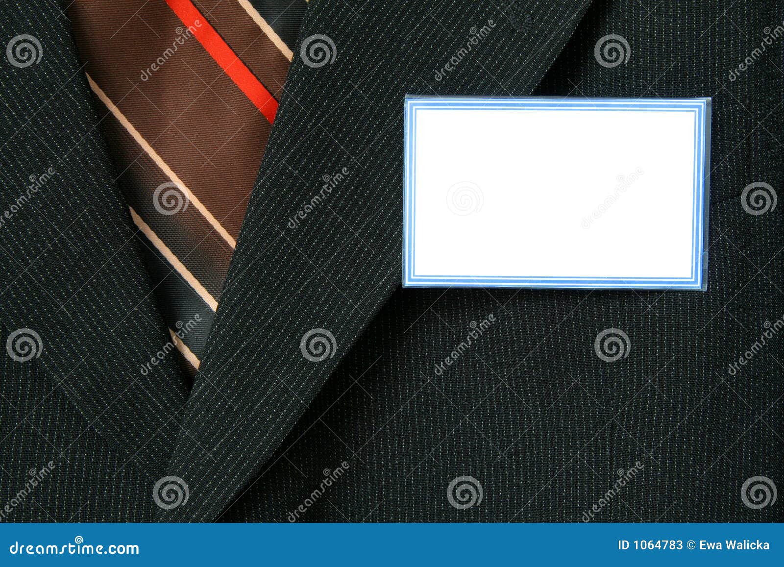 Suit and name tag stock image. Image of identification - 1064783