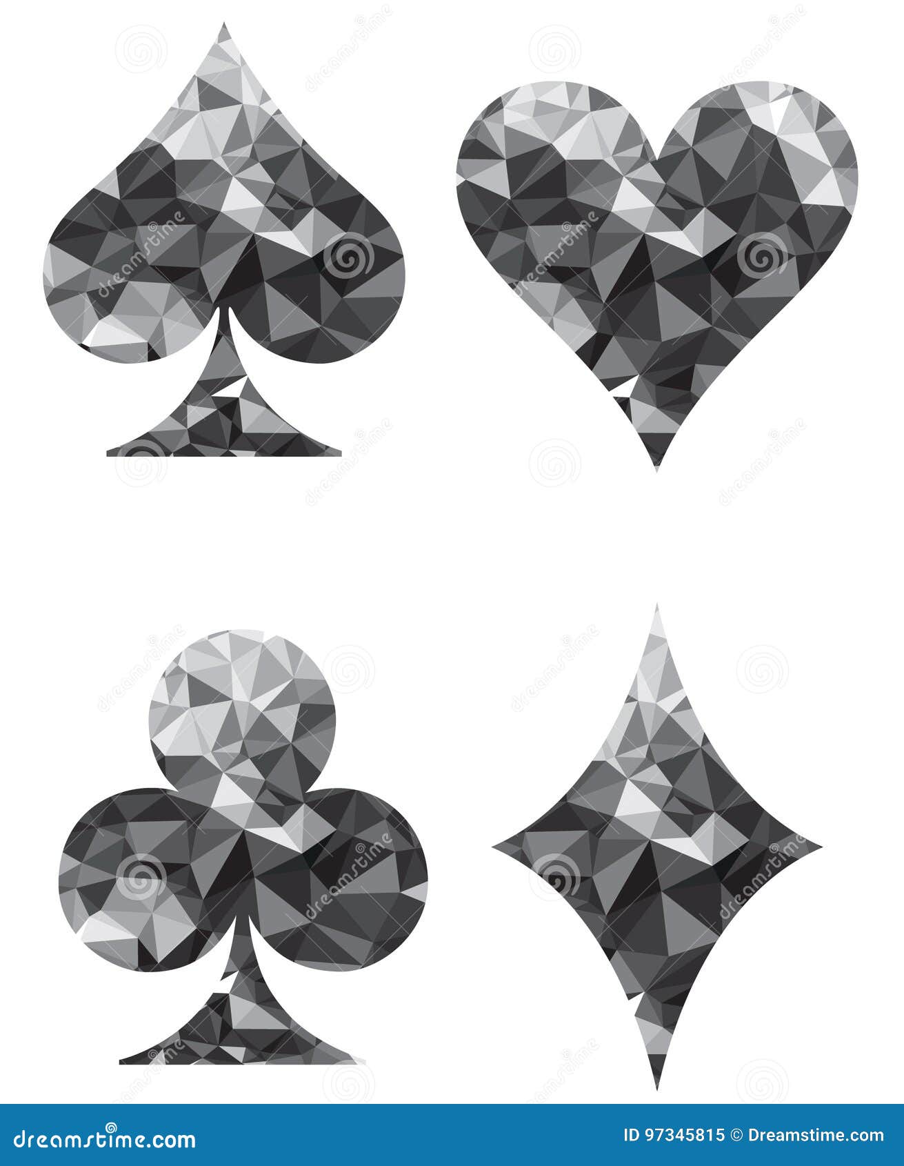 Suit of Playing Cards. Vector Illustration Symbols Isolated Stock ...