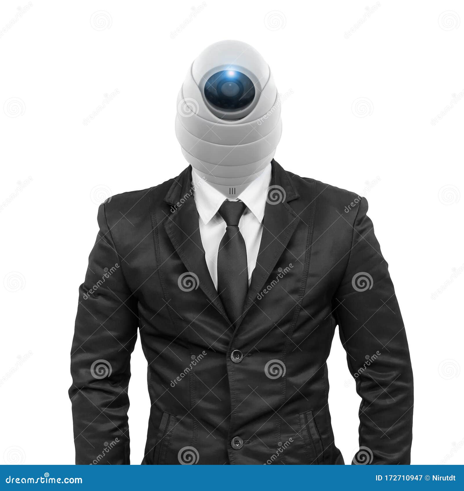 Suit with Security CCTV Head Isolated Stock Image - Image of office ...