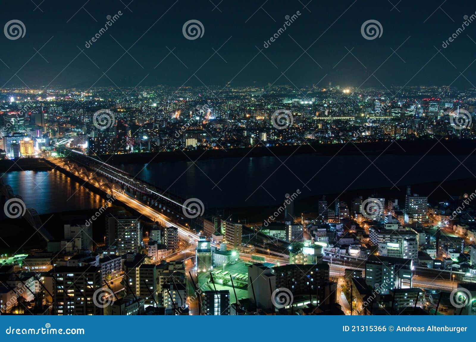 Suita and Toyonaka Skyline at Night Stock Photo - Image of destination ...