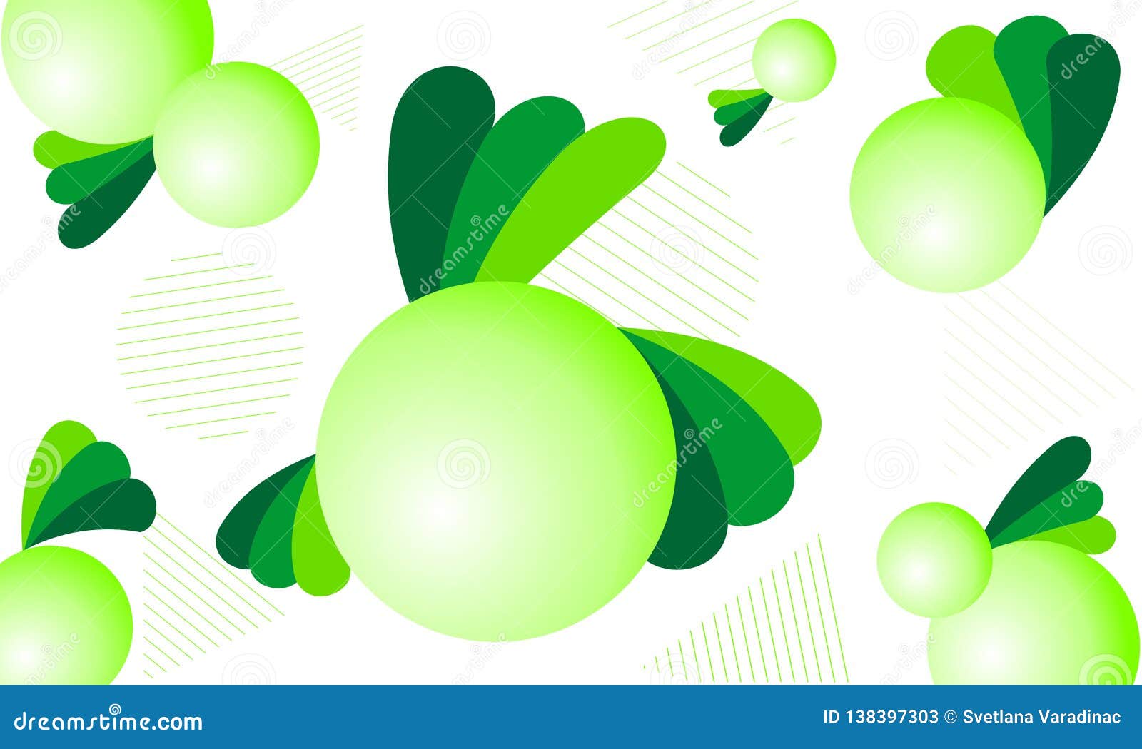 Vector Modern Abstract Background with Green Flow Shape. Stock Vector ...