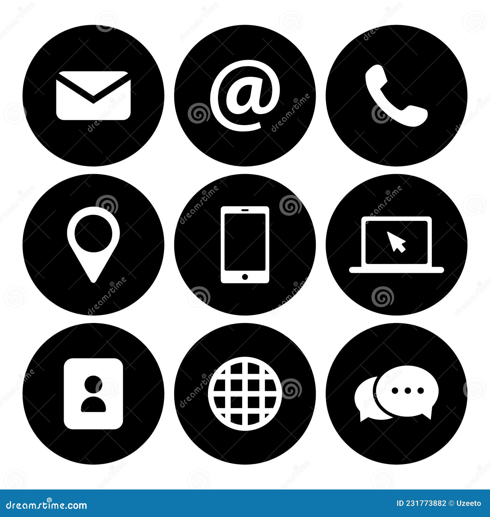 Contact As Flat Icon Solid Style Isolated, Easy To Change Color and ...