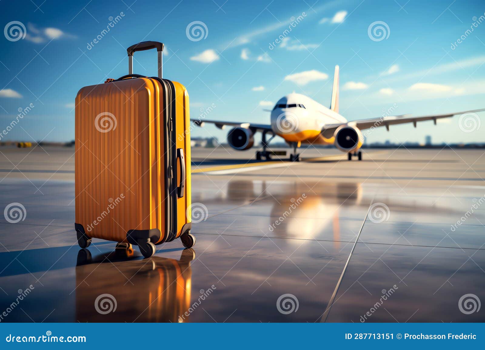 Suitcase and Airplane, AI Generated Stock Illustration - Illustration ...