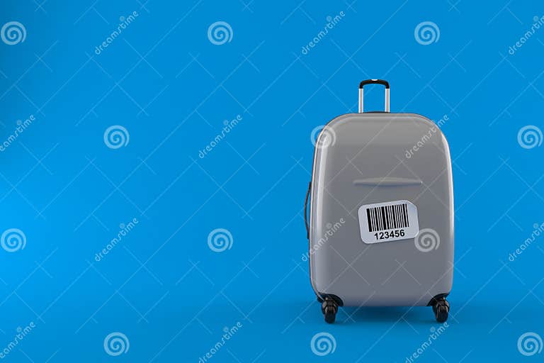 Suitcase with Barcode Sticker Stock Illustration - Illustration of ...
