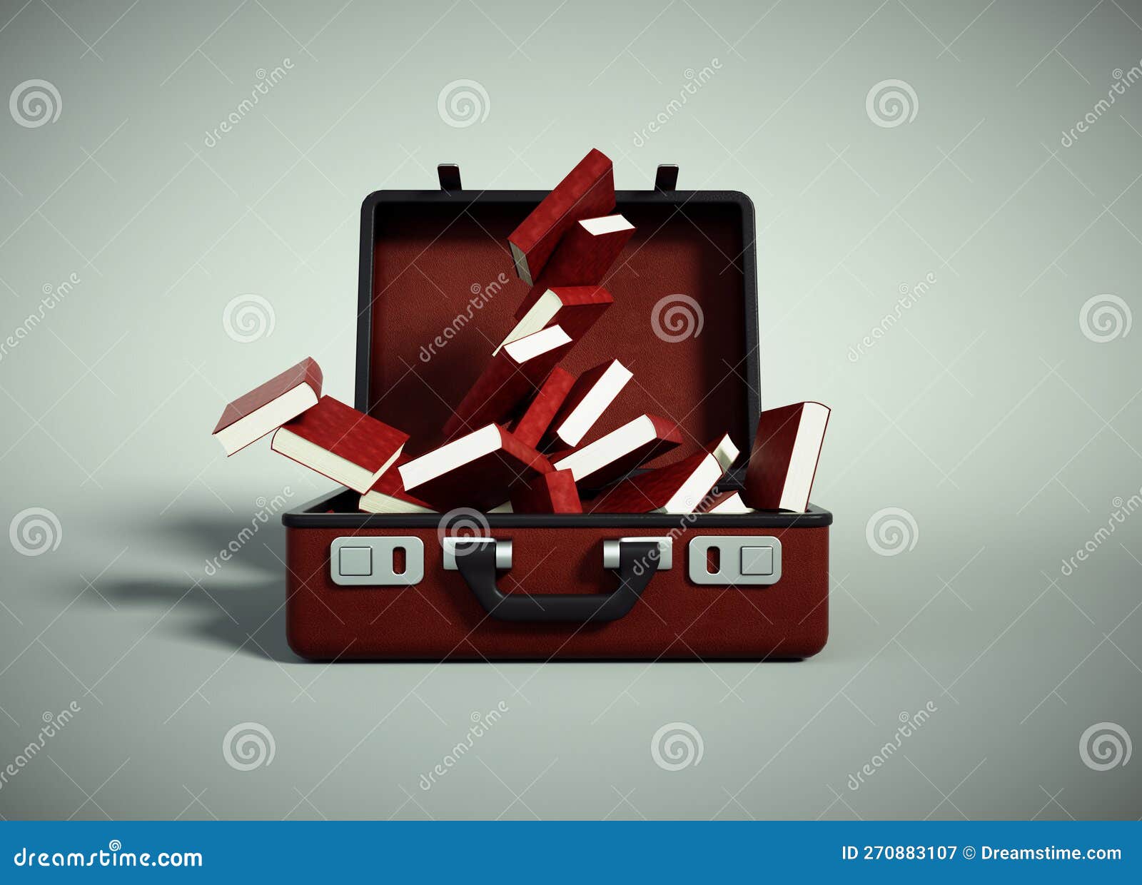 Suitcase with Books. Baggage of Knowledge Stock Illustration ...