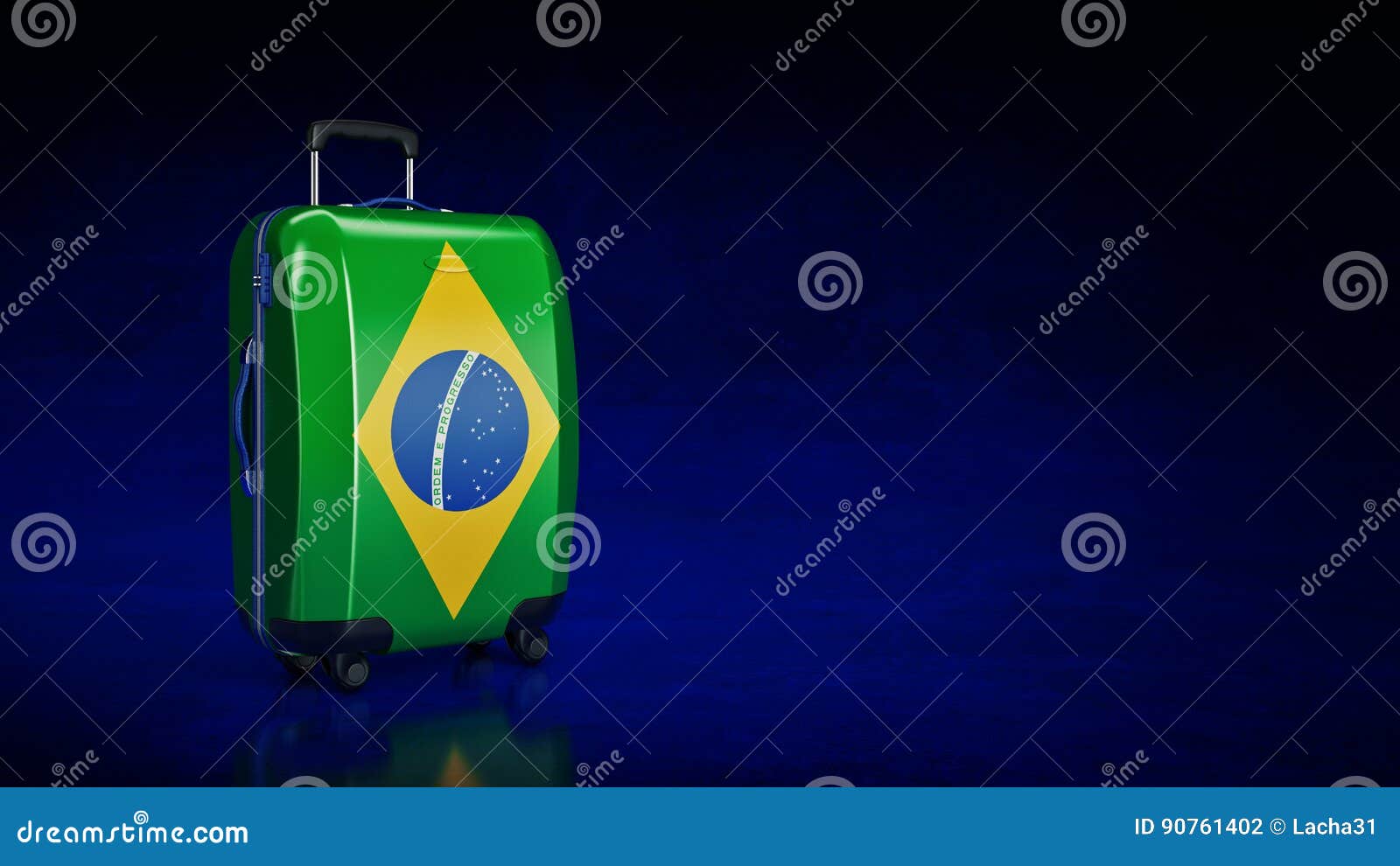 Suitcase with Brasil flag. stock illustration. Illustration of flag ...