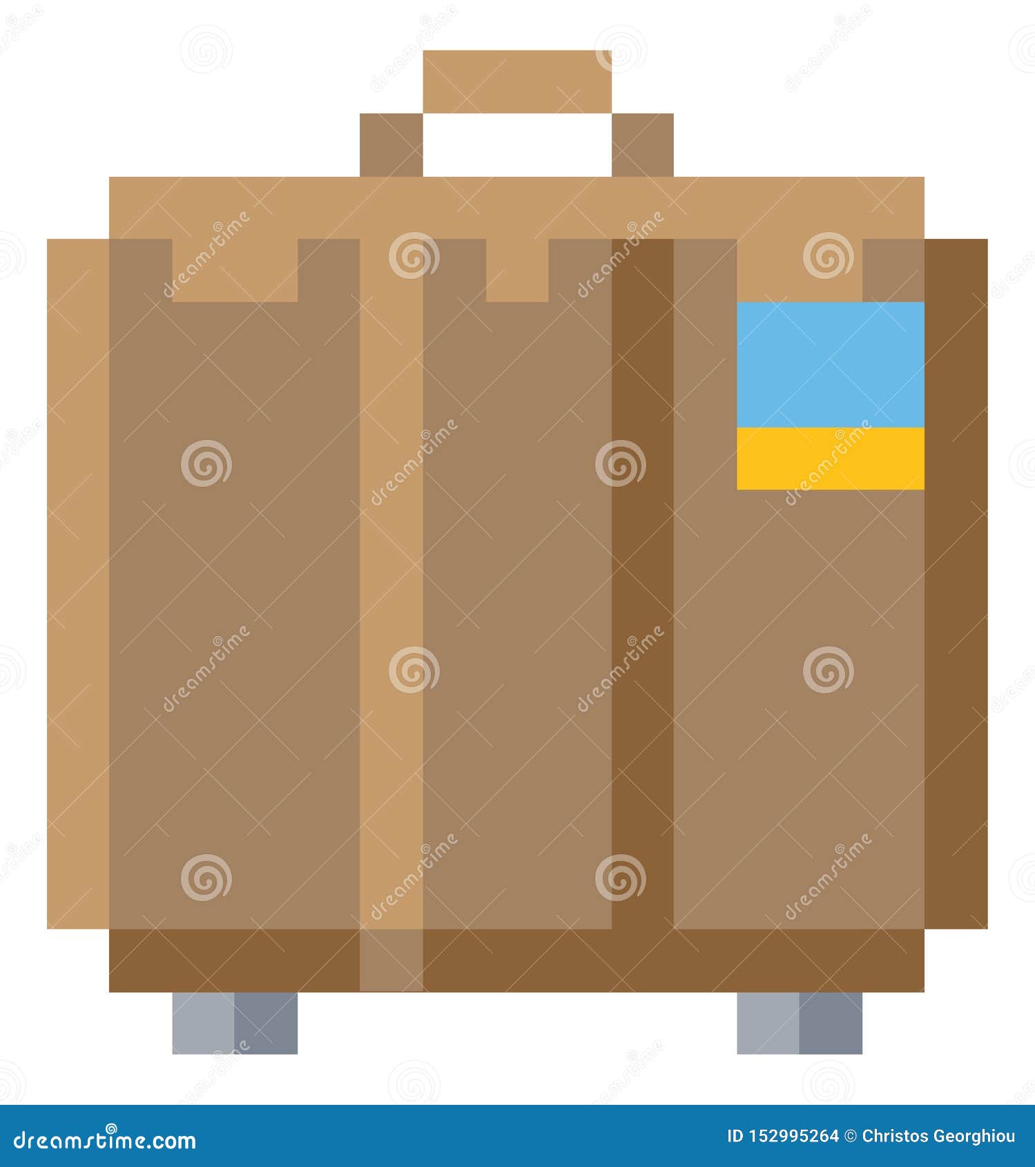 Suitcase Brief Case Pixel 8 Bit Game Art Icon Stock Vector ...