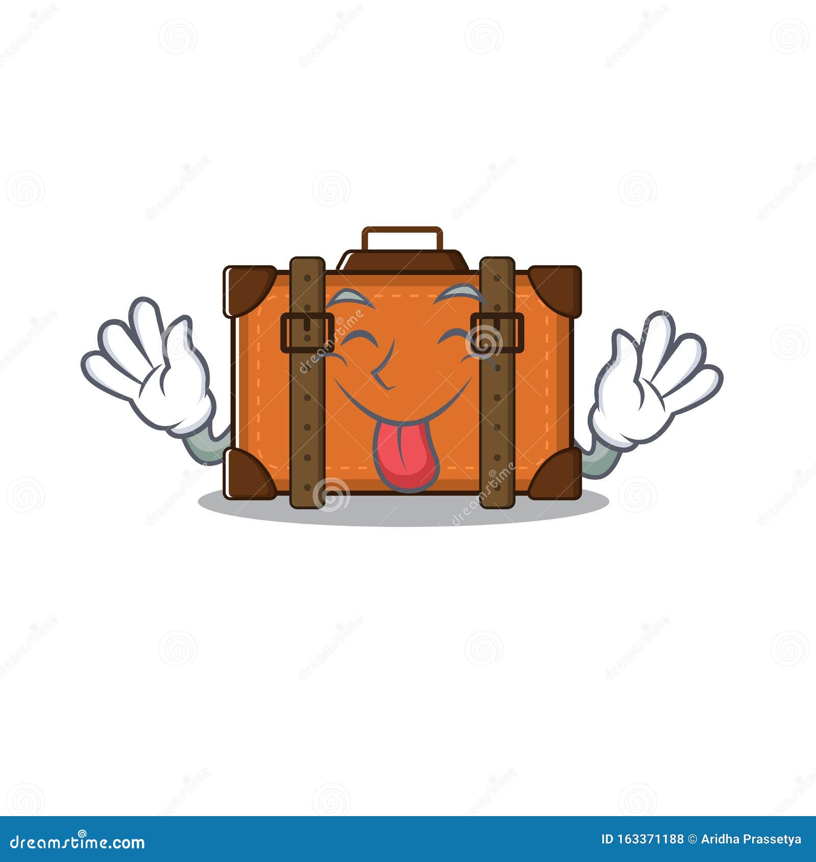 Suitcase with in the Cartoon Tongue Out Shape Stock Vector ...