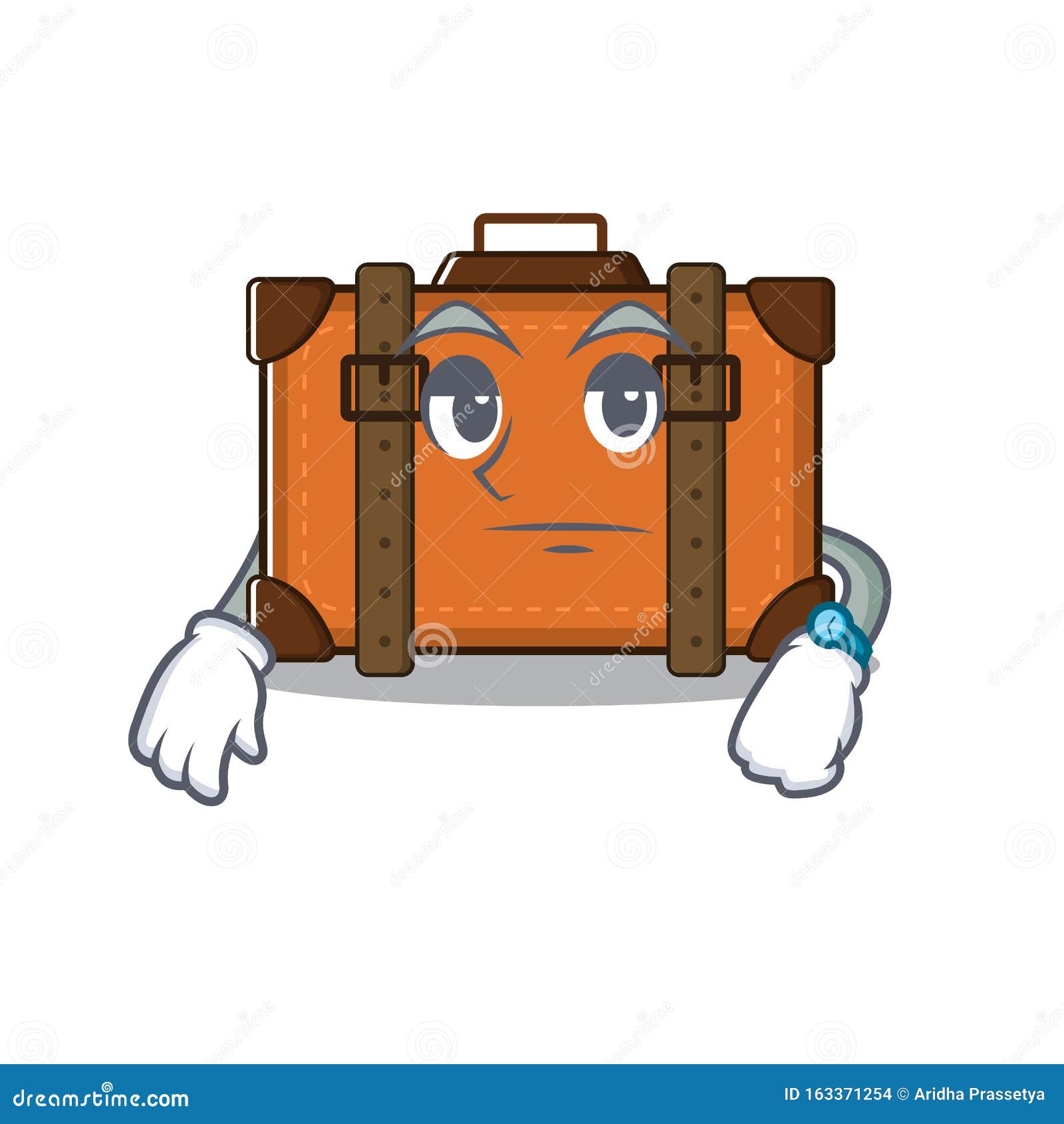 Suitcase with in the Cartoon Waiting Shape Stock Vector - Illustration ...
