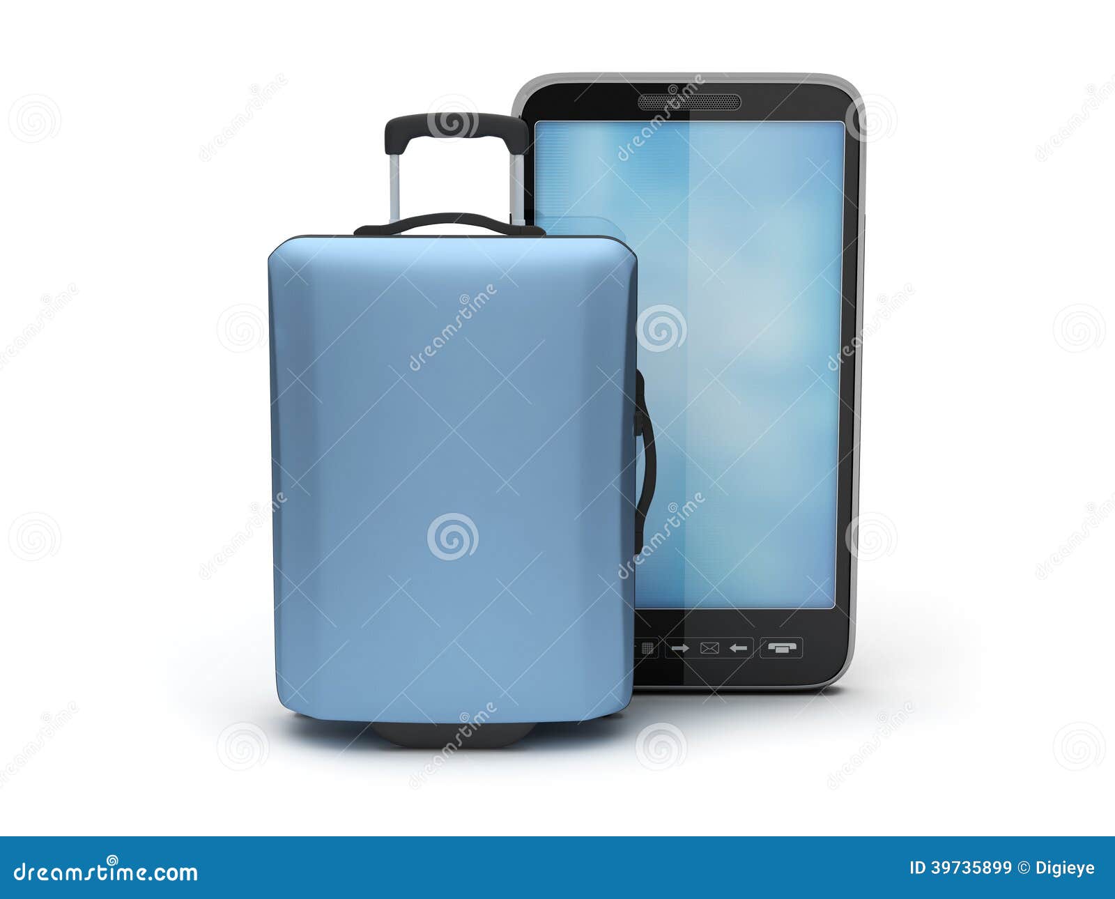 Suitcase and cell phone stock illustration. Illustration of ride - 39735899